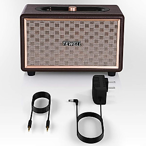 TEWELL Vintage Bluetooth Speakers with Bass Enhanced Technology, Wireless & 3.5mm Aux Input for Cellphone, AC Powered (Upgraded Version)