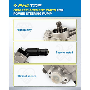 PHILTOP 21-5494 Power Steering Pump Direct Fits Accord 2008-2012 3.5L, Pilot 2009-2011, Accord Crosstour 2010 2011, Crosstour 2012 3.5L, Power Steering Asist 56110R70A11, 56110R70A12