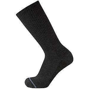 Nautica Men's Crew Dress Socks - 5 Pack Light-Cushion Crew Length Work Socks for Men - Classic Breathable Men's Socks, Size 6-12.5, Grey/Black Stripes