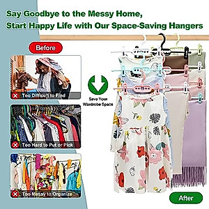 12 Pack Closet-Organizers-and-Storage,Pants-Hangers-Space-Saving,Closet-Organizer Short-Skirt-Hangers with Clips,College Dorm Room Essentials for Students Girls Guy,Closet Organization for Jeans Scarf