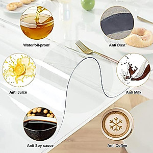 LovePads 1.5mm Thick 42 x 60 Inch Clear Table Cover Protector, Clear Table Protector for Dining Room Table, Plastic Table Cover, Dining Table Protector, Table Pads for Dining Room Table