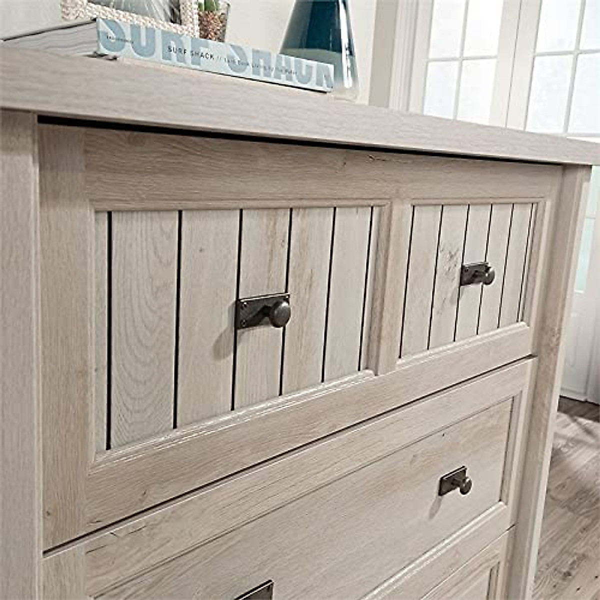 Sauder Costa 4-Drawer Chest in Chalked Chestnut, Chalked Chestnut Finish