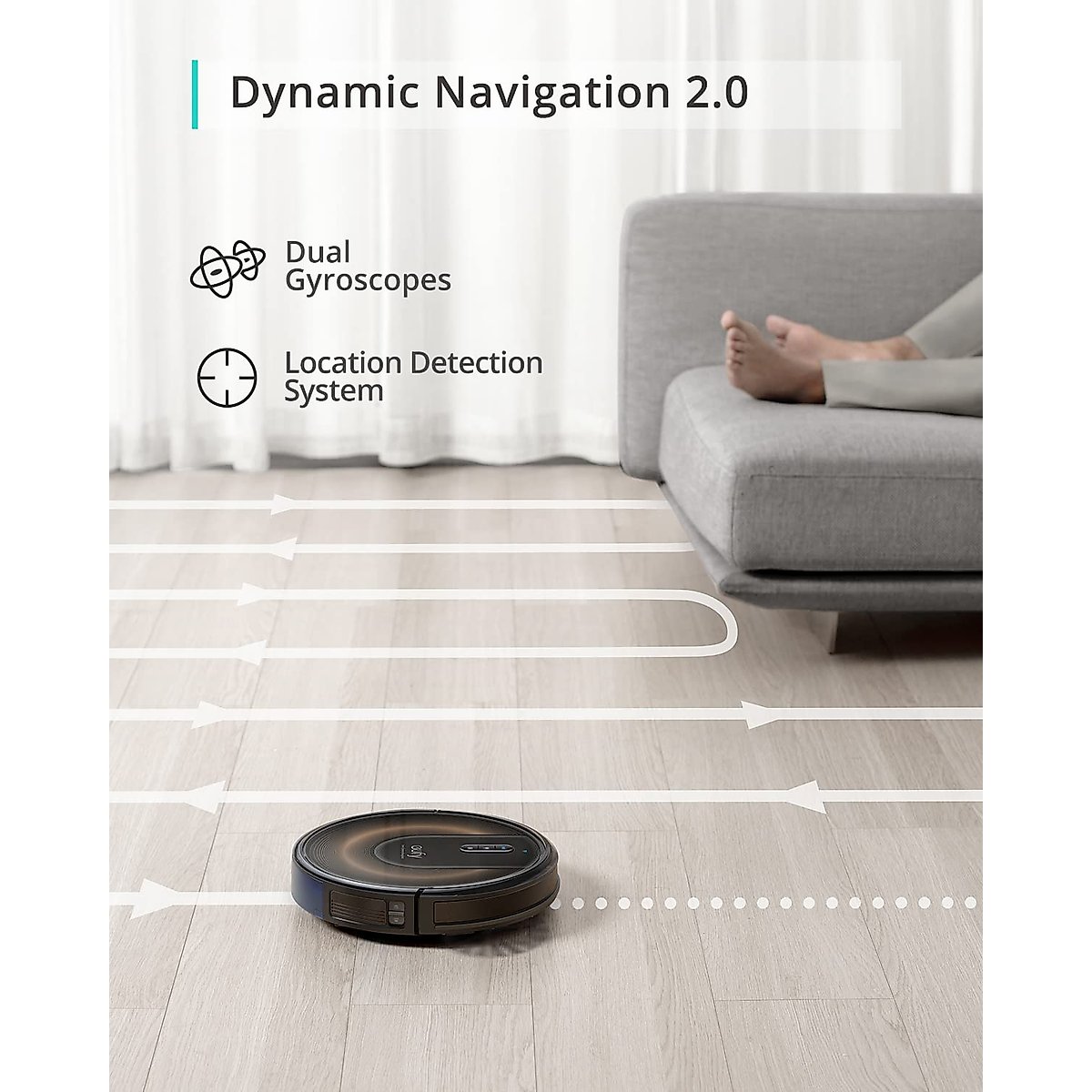 eufy by Anker, RoboVac G30 Edge, Robot Vacuum with Dynamic Navigation 2.0, 2000 Pa Suction, Wi-Fi, Boundary Strips, for Carpets and Hard Floors, Ideal for Pet Owners