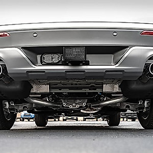 2A U.S.A. American Flag Black & Chrome Metal Trailer Hitch Cover