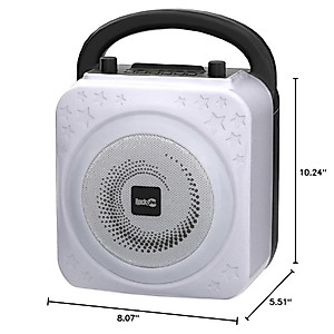 RockJam 10 Watt Rechargeable Bluetooth Karaoke Machine with Two Mics, Black