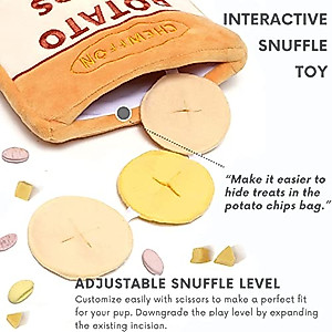 CHEWFFON Dog Toys, Dog Puzzle Toys, Interactive Dog Toys, Enrichment Snuffle Crinkle Toy, Treat Puzzle Toys for Boredom and Stimulating, Nose Work Potato Chips Dog Toy for Small, Medium and Large Dogs
