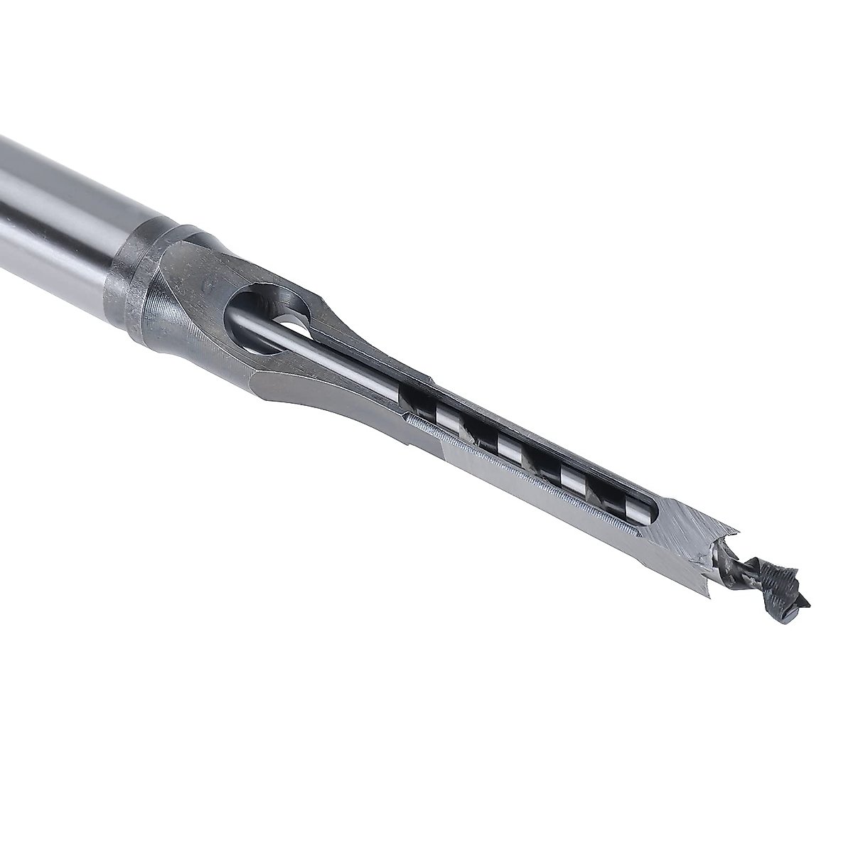 Square Hole Mortise Chisel Drill Bit Set, HSS Woodworking Hole Saw Mortising Chisel Hole Drill Bits 6/25" 1/4" 5/16" 3/8" 2/5" 1/2" 9/16" (7 Pieces)