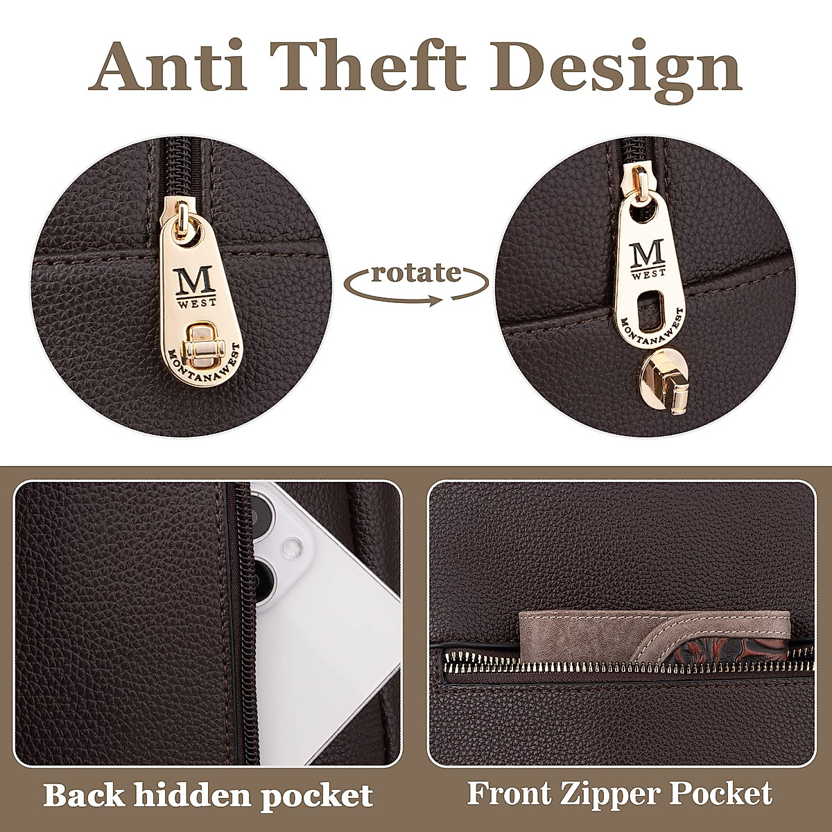 Montana West Small Backpack Purse for Women Anti Theft Backpack with Secured Zipper & Tassel