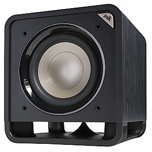 Polk Audio HTS 10 Powered Subwoofer with Power Port Technology | 10” Woofer, up to 200W Amp | For the Ultimate Home Theater Experience | Modern Sub that Fits in any Setting | Washed Black Walnut