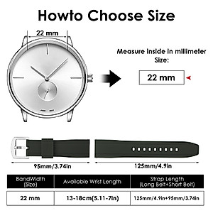 Bewudy Quick Release Watch Band, Soft Silicone Watch-Bands Strap, Silver Stainless Steel Buckle, Replacement Band Width 20mm 22mm for Men (22 mm, Green)