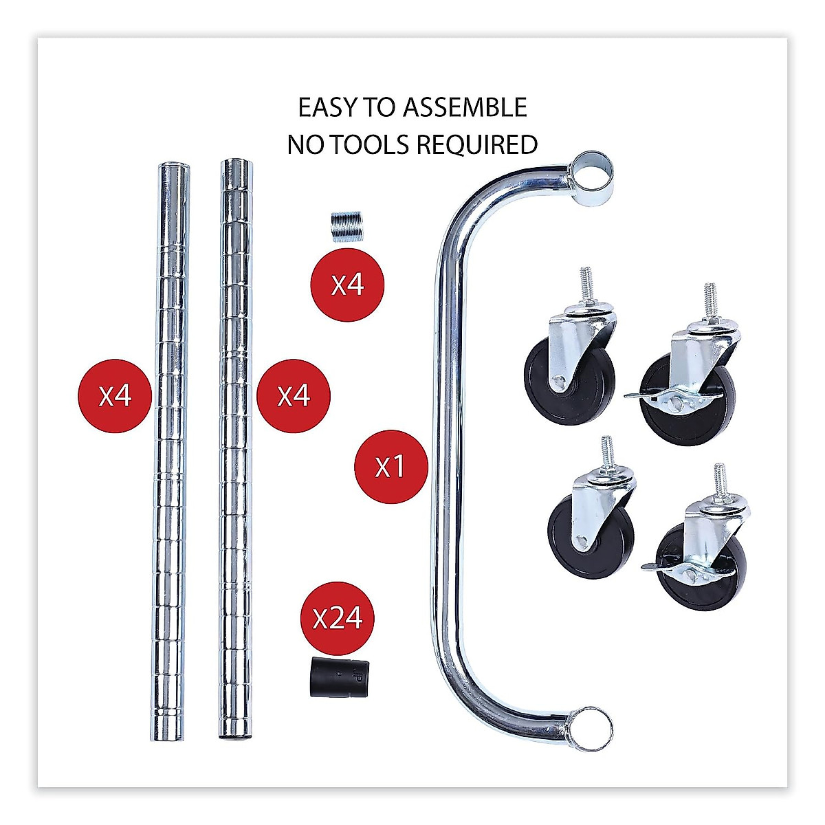 Alera ALESW333018SR 34.5 in. x 18 in. x 40 in. 600 lbs. Capacity 3-Shelf Wire Cart with Liners - Silver