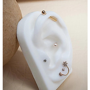 FreshTrends 14k Yellow Gold Industrial Barbell 18G 1 1/4"