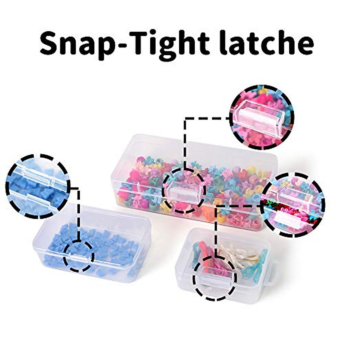 6 Packs Clear Hinged Plastic Box Plastic Organizer Container Storage Box for Washi Tape,Jewelry,Beads Art DIY Crafts, Fishing Tackles,Screws