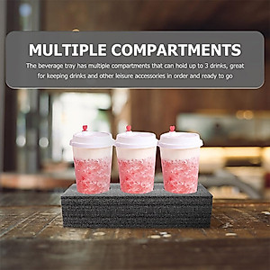 Cabilock 3pcs Milk Tea Drink Cup Holder soda Cup Holder take Out Cup Holder Chinese Takeout containers Tool Tray Coffee Accessories Beverage Takeout Holder Drinks French Fries Pearl Cotton