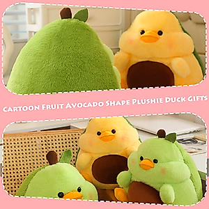ELAINREN Avocado Duck Plush Toy Chubby Avocado Stuffed Duck Pillow, Food Duckling Plush Dolls/15.7''