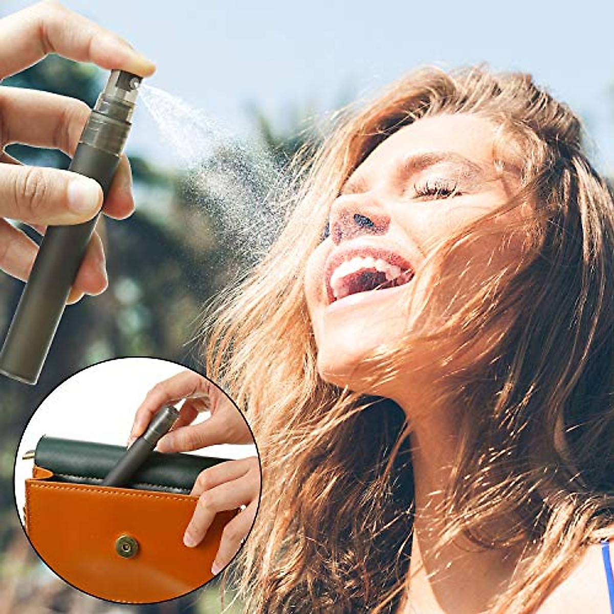 20 Pieces 10ml Spray Bottle Perfume Bottle Refillable Mist Plastic Mini Spray Bottle Portable Empty Perfume Bottle Atomizer for Travel Fragrance Makeup Tool (Black)