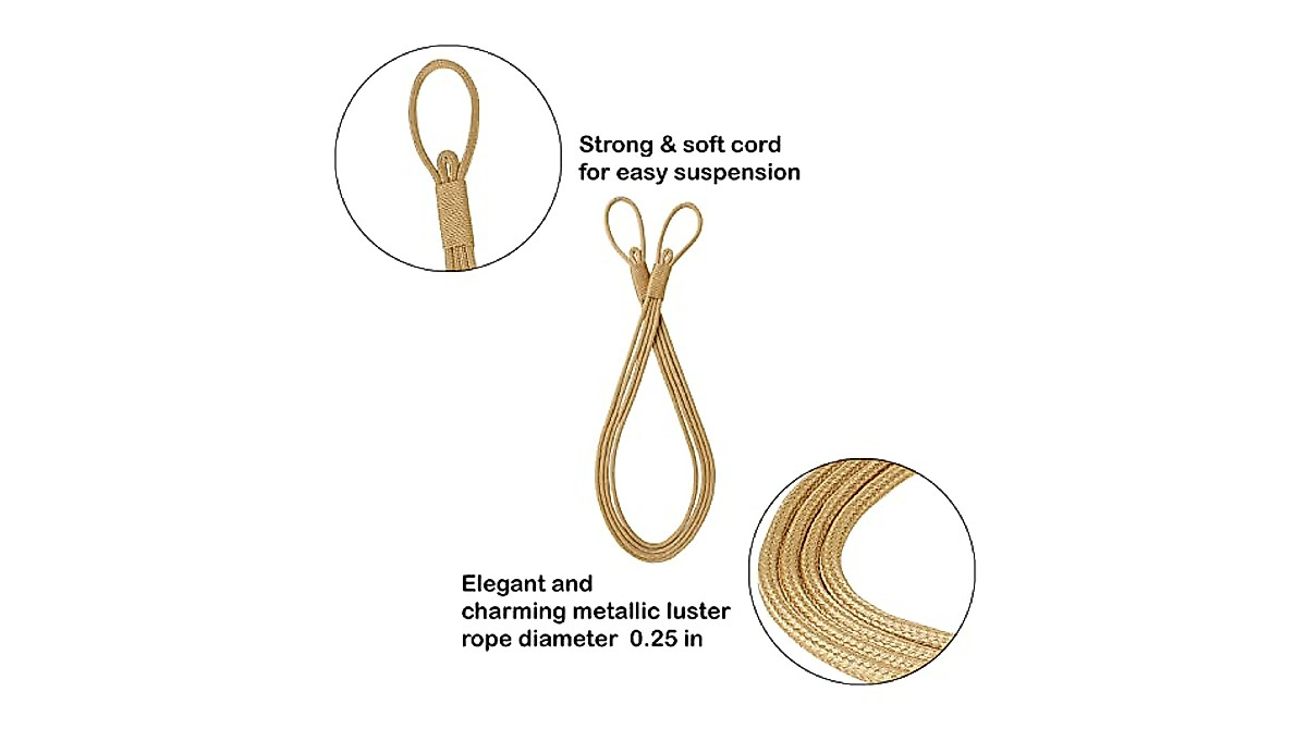 MALOINTEX Gold 4-Strand Curtain Tiebacks - Handmade Modern Elegance