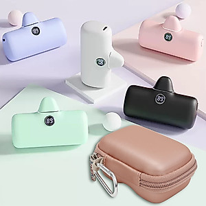 khanka Hard Travel Case Compatible with iWALK/Charmast/KKD/Abnoys/VEGER/Taegila Small Portable Charger 3350mAh 4500mAh 4800mAh 5000mAh 5200mAh 8000mAh Ultra-Compact Power Bank, Case Only (Pink)