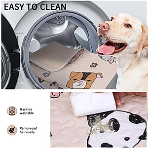 YGCASE Puppy Playpen Mat Crate Pad, Reusable Dog Pee Pads Washable for Pet Training, Housebreaking, and Incontinence, Waterproof/Anti-Slip/Machine Washable (Woof woof, 51x51 Inch-1 Pack)