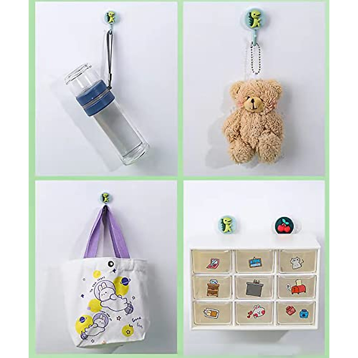 Anller 30 Pack Adhesive Hooks,Wall Cartoon Hooks for Hanging, Utility Removable Wall Hangers Hooks for Shower Room, Bathroom, Kitchen，Multicolor