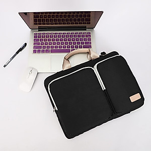 SANFAN 360° Protective Laptop Shoulder Bag Sleeve Case For MacBook Air 15 inch and 15 inch-15.6 inch Laptop (Black)