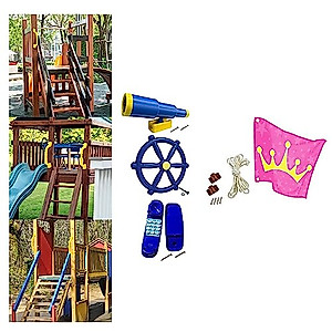 Menolana Playground Equipment Swing Playground Accessories Heavy Duty Steering Wheel Swingset Attachments for Backyard Tree House Swingset Kids, 4pcs