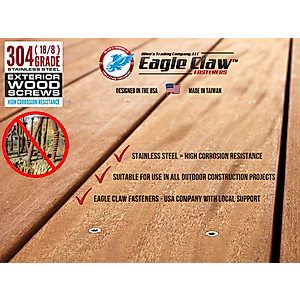 #10 x 3 Inch Stainless Steel Deck Screws 1750 Pieces | T25 Star Torx Drive Flat Head | 304 Grade Stainless Steel Wood Screws High Corrosion Resistance by Allen's Trading Co. Eagle Claw Fasteners