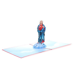 iGifts And Cards Inspirational Jesus 3D Pop Up Greeting Card – Religious Merry Christmas Wishes, Happy Easter Gift, Priest Thank You Card, Religious Birthday Present, Pastor, Deacon Ordination 6" X 6"