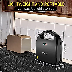 OSTBA 3 in 1 Sandwich Maker Panini Press Waffle Iron Set with 3 Removable Non-Stick Plates, 750W Toaster Perfect for Sandwiches Grilled Cheese Steak, Black