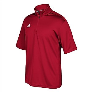 adidas Game Built Short Sleeve QuarterZip Top Men's Multisport, Power Red Large