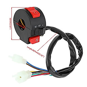 FVRITO Left Starter Kill Light Switch Ignition Key Switch Spark Plug for 50cc 70cc 90cc 110cc 125cc TaoTao RoKeta Coolster Roketa Sunl RPS ICEbear JCL Yamoto Jetmoto Kazuma Chinese ATV Quad 4 Wheeler