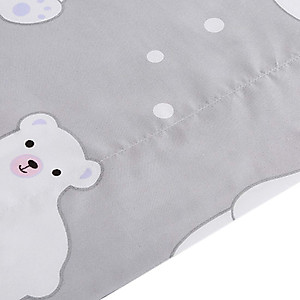 Homiest Polar Bear Pillowcase Cartoon Animal Printed Brushed Microfiber Pillowcases Standard Size 20x26, Grey Bear