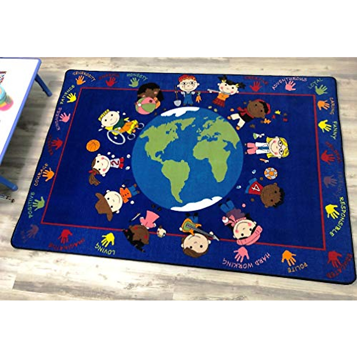 KidCarpet.com World Character Classroom Rug, 6' x 8'6" Rectangle Multicolored