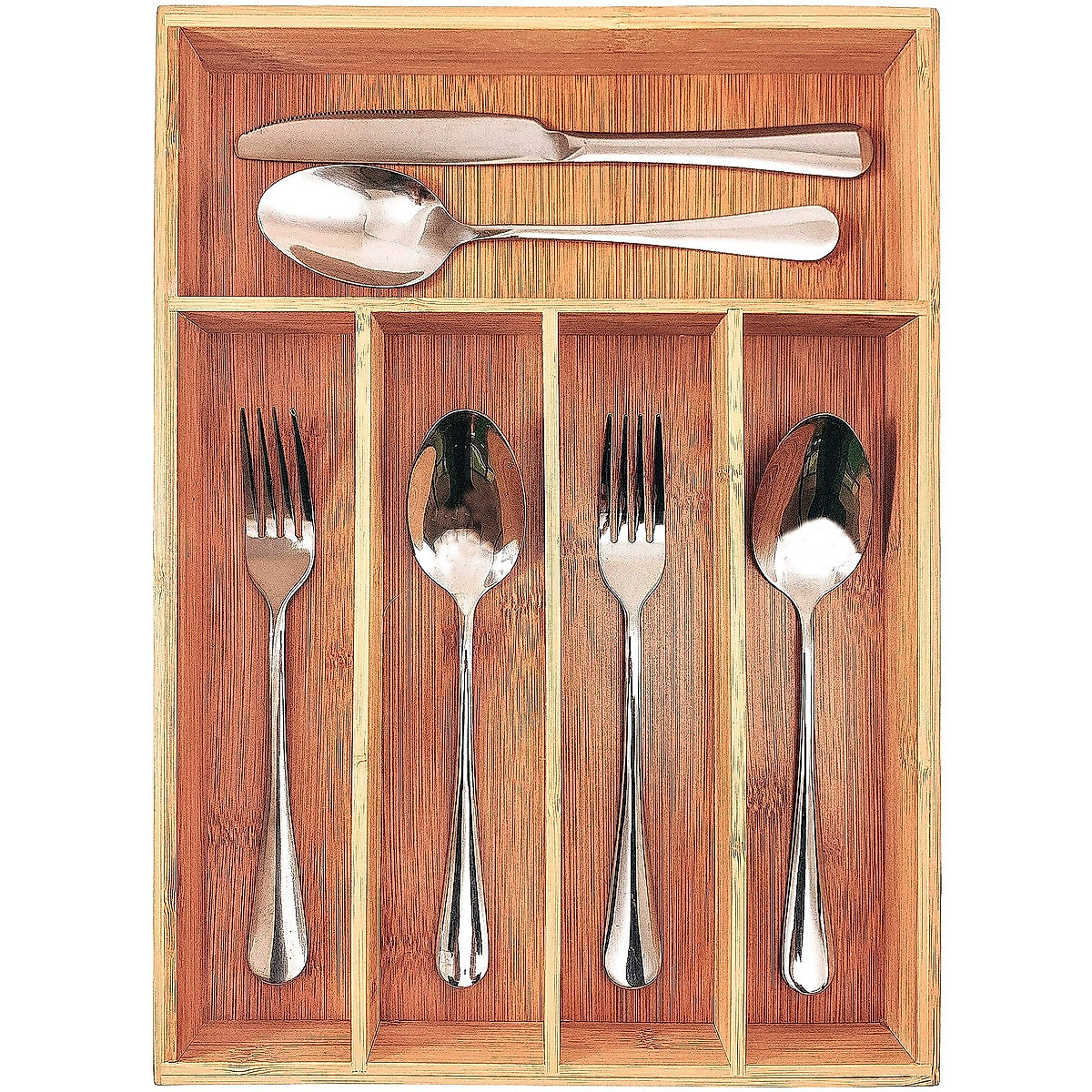 2Pack, one medium 12x17in silverware tray for drawer, one small 9.8x13.8in cutlery drawer organizer