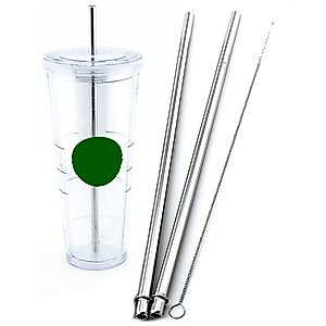 2 Venti Stainless Steel CocoStraw Replacement Straws 2qty For Hot & Cold Travel Mug To-Go Drink Cups