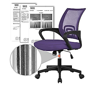 Topeakmart Executive Office Desk Chair Ergonomic Mesh Back Office Chair Adjustable Work Chair with Lumbar Support and Swivel Rolling Wheels for Home Office Conferecne Roon and Study, Purple