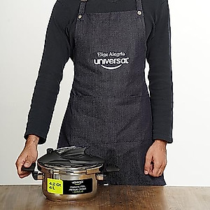 Universal 4.2 Quart / 4 Liters Stainless Steel Easy Use Pressure Cooker with Extra Tempered Glass Lid, Induction Compatible, Pressure Cooker & Multipurpose Pot, 5 servings, Pressure Canner