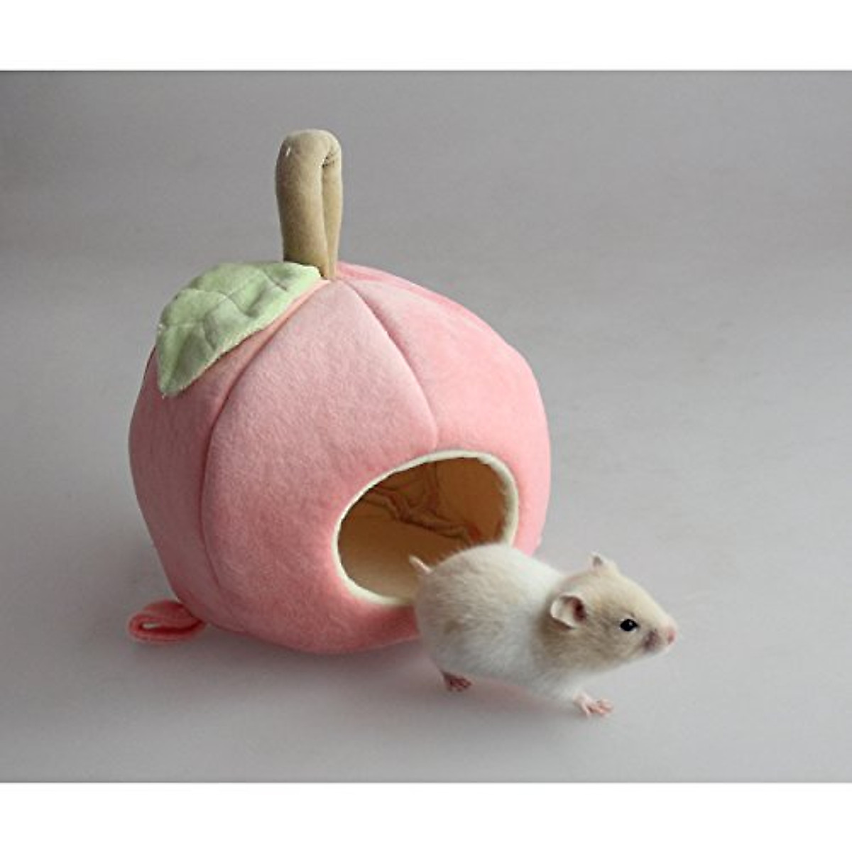 Mummumi® Small Animals House Small Pet Hamster Hanging Bed House Hammock Cute Furit Winter Warm Fleece Guinea Pig Hedgehog Chinchilla Bed House Cage Nest Hamster Accessories (Pink)