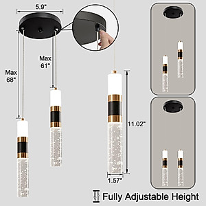 MERNUNUX 2-Light LED Pendant Lights Kitchen Island, Dimmable LED Small Pendant Lights, Modern Mini Pendant Lights, Kitchen Island Lighting Pendant Lights