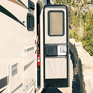 Kohree Upgraded RV Door Lock Replacement with Paddle Deadbolt, Camper Door Handle Latch, 100% Zinc Alloy RV Travel Trailer Entry Door Lock with Keys for Camper Horse Trailer Cargo Hauler, White