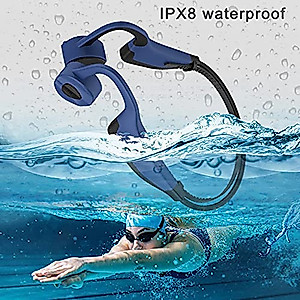 ESSONIO Bone Conduction Headphones Swimming Headphones Bluetooth Underwater IPX8 Waterproof Headphones, Built-in 16g Memory