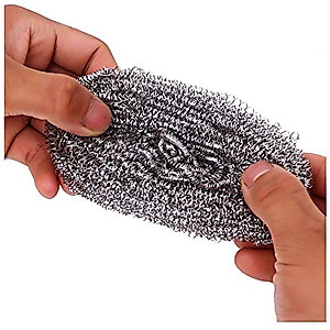 Dr.WOW 6 Pack Stainless Steel Sponges，Extra Large Magic Sponge Pad,Steel Wool Scrubber for Kitchens, Bathroom, Floor Cleaning