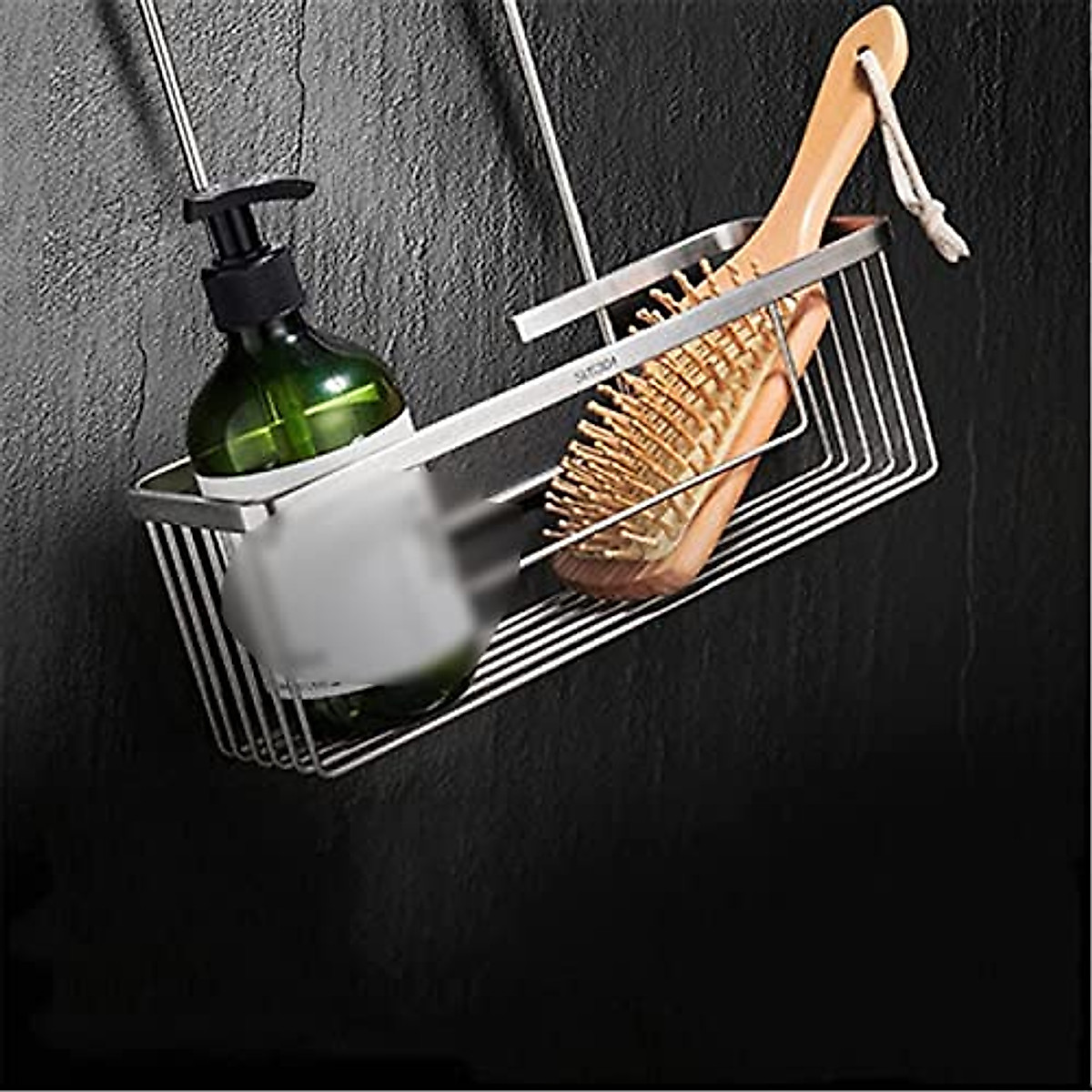Tbkoly Hanging Basket Bathroom Shelf Storage Rack Shelves,Hanging Shower Caddy Stainless Steel Punch-Free Shower Room Shower (Color:Silver,Size:One Size)
