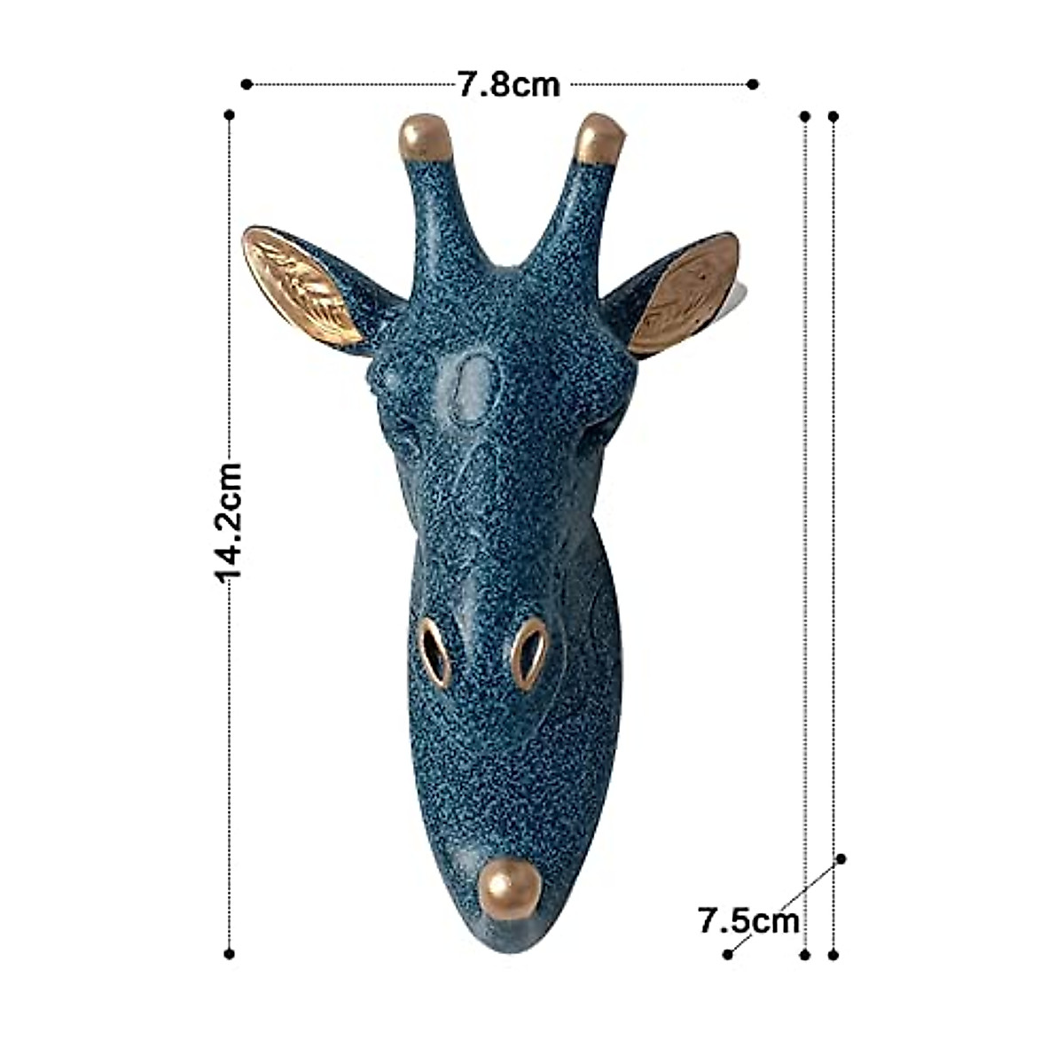 LBSLMJB 6PCS Coat Hooks Wall Mounted Creative Antlers Decorative Hooks, Hooks for Hanging Towels, Animal Shaped Blue Resin Wall Hook Rack for Bags, Hat, Cap, Scarf, Cup