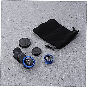 ABOOFAN 3pcs ° Camera Fish Super Mobile Kit Smart Compatible with iPhone/Cellphone Smartphones Compatible with s/Phone Blue Lens Lensblue Cell Fish-Eye Angle on Compatible for iPhone