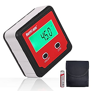 HURRICANE Digital Level Box and Angle Finder, Magnetic Digital Angle Gauge, Protractor Inclinometer Aluminum Framework with Magnet, Measures 0-90 Degree Ranges, 4 X 90 Degree