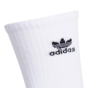 adidas Originals Trefoil (6-Pair) Crew Sock, White, Large