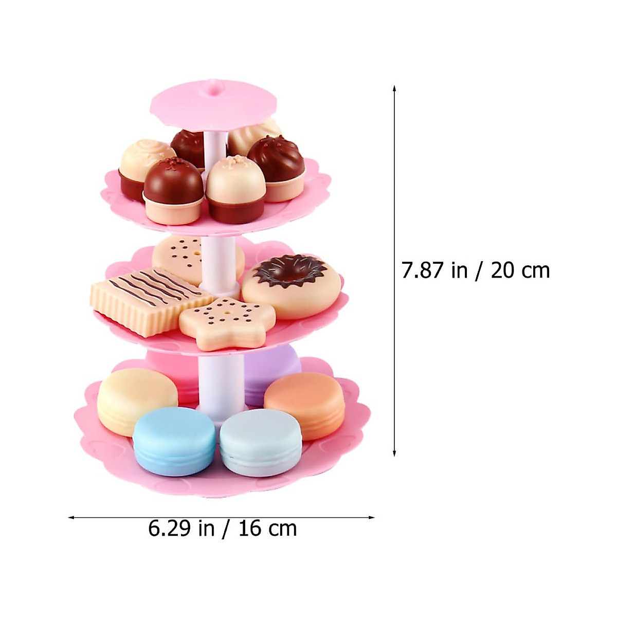 ibasenice 4 Sets Cake Toy Dessert Tower Toy Simulation Playset Children’s Toys Childrens Toys Afternoon Tea Toy Toys for Kids Cake Tower Toy Kit Dessert Playset Taste Toy Set Suite