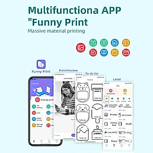 Bluetooth Thermal Shipping Label Printer, Portable Wireless Thermal Printer, Photo Sticker Printer, Support multiple devices, Portable Printers for Storage, School, Office, Home Use, Print Size 2.24in