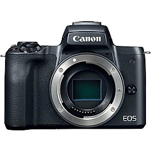 Canon EOS M50 Mirrorless Body Only Camera + Deluxe Video-Accessory Bundle (Renewed)